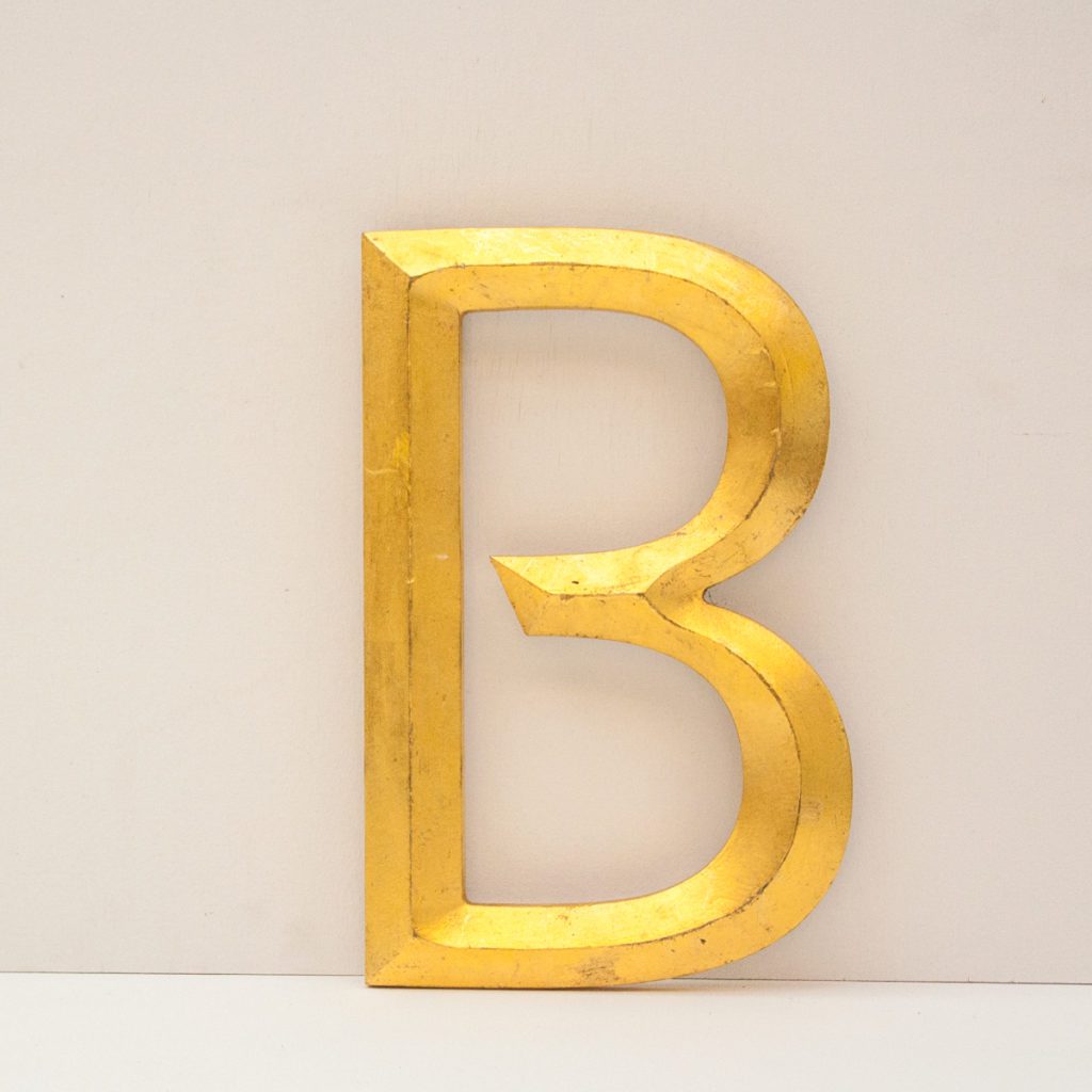 Large Reclaimed Gilt Resin Letter C - Vintage Matters