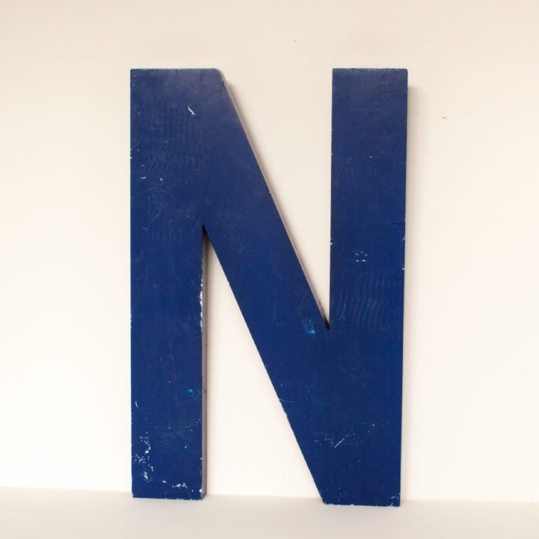 Reclaimed Blue Metal Letter N – Vintage Matters