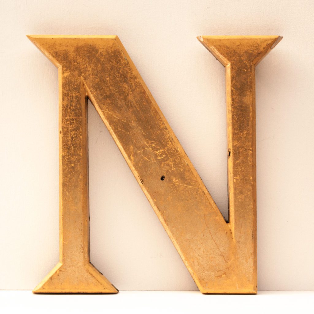 Reclaimed Blue Metal Letter N – Vintage Matters